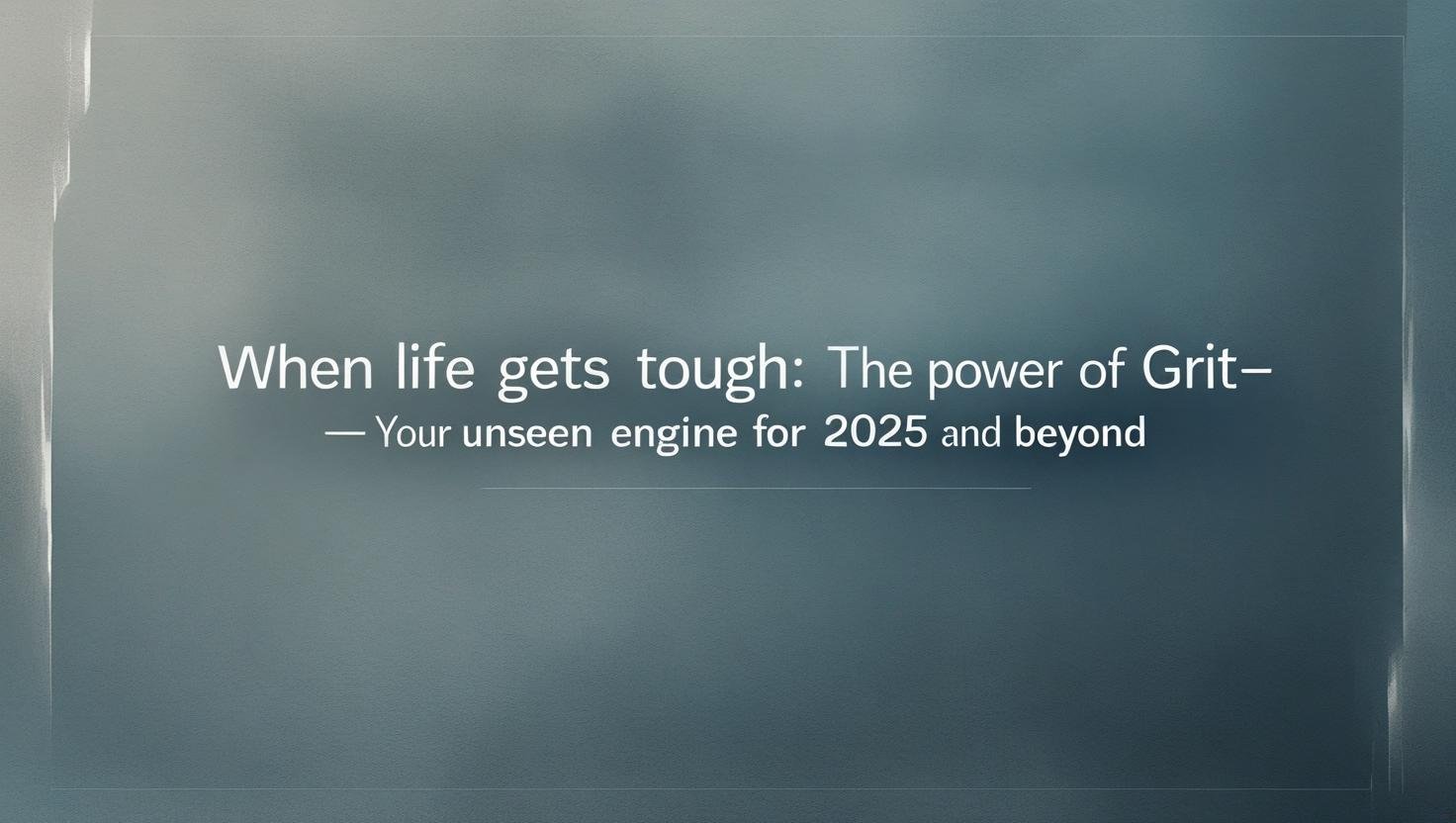 When Life Gets Tough: The Power of Grit—Your Unseen Engine for 2025 and ...